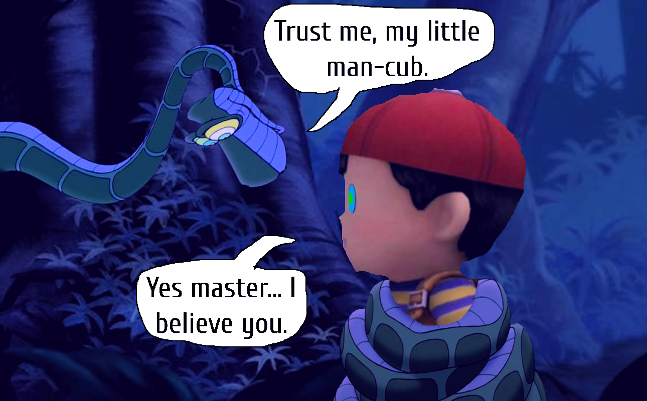 Ness and Kaa by lileehilee on DeviantArt