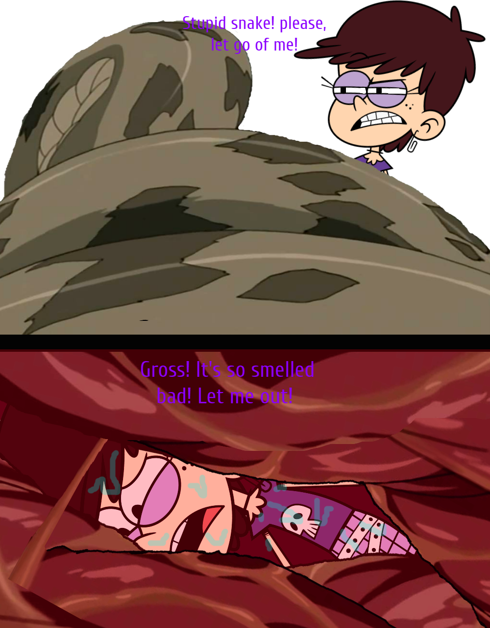 Luna being eaten by Giant Snake by lileehilee on DeviantArt