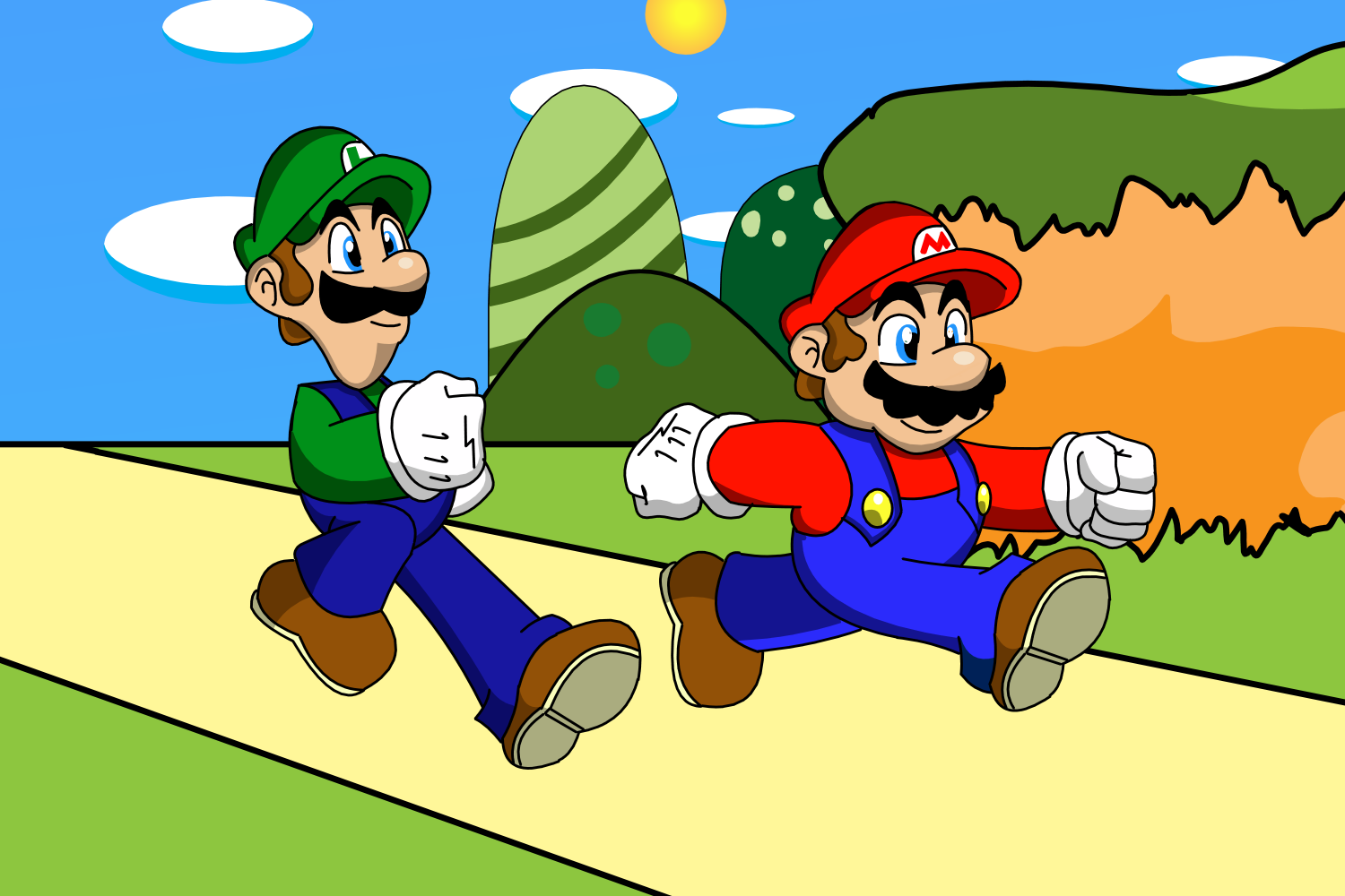 Mario and Luigi running animation by Koopa-Master on DeviantArt
