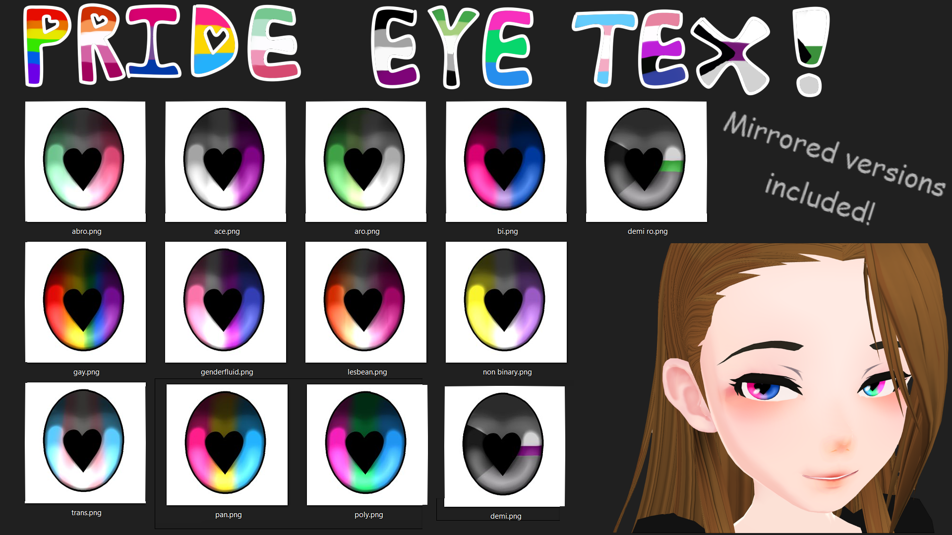 Pride Eye Textures DL by MidnightAlchemistMMD on DeviantArt