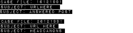 case file banner - Answered and headcanons by LillaFy on DeviantArt