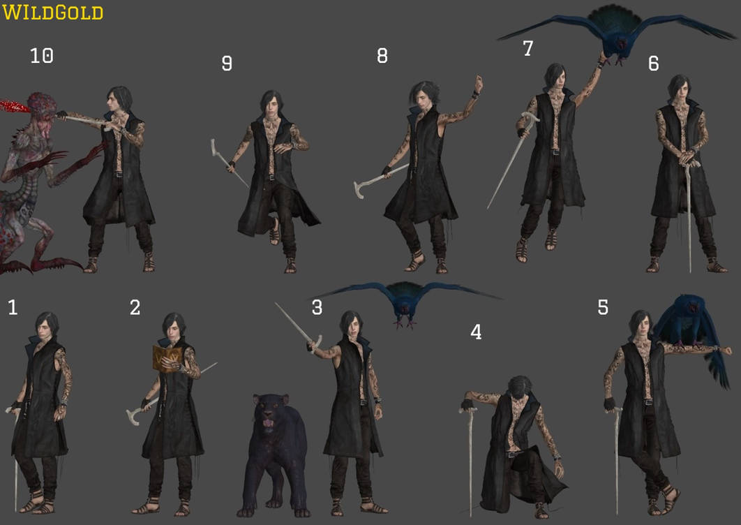 DMC 5 V Pose Pack by WildGold by WildGold on DeviantArt