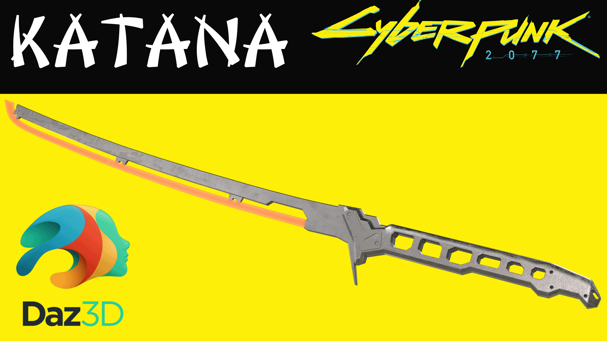 Cyberpunk Katana For Daz3D (G8F) FREEBIE by WildGold on DeviantArt