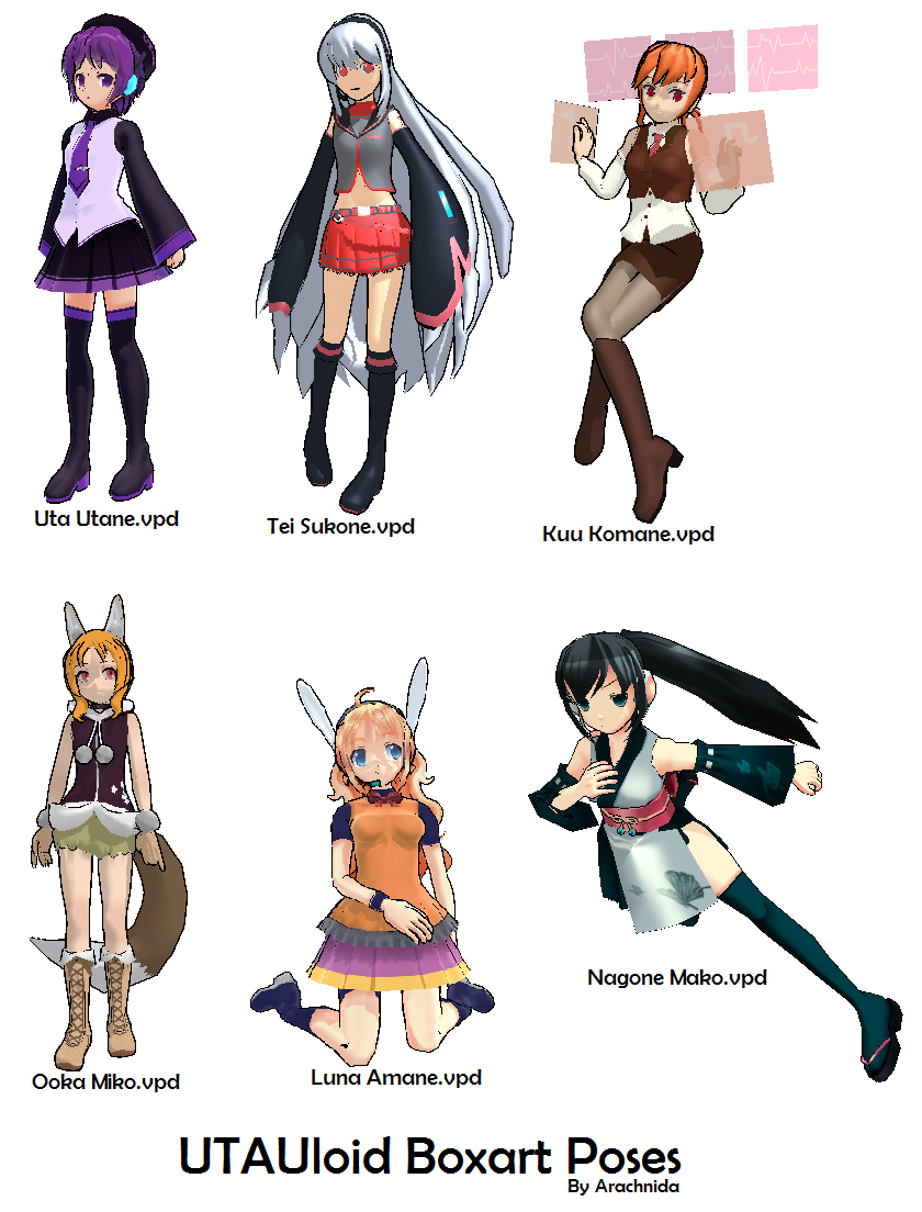 UTAUloid Boxart Poses 2 by Sophie-Arachnida on DeviantArt