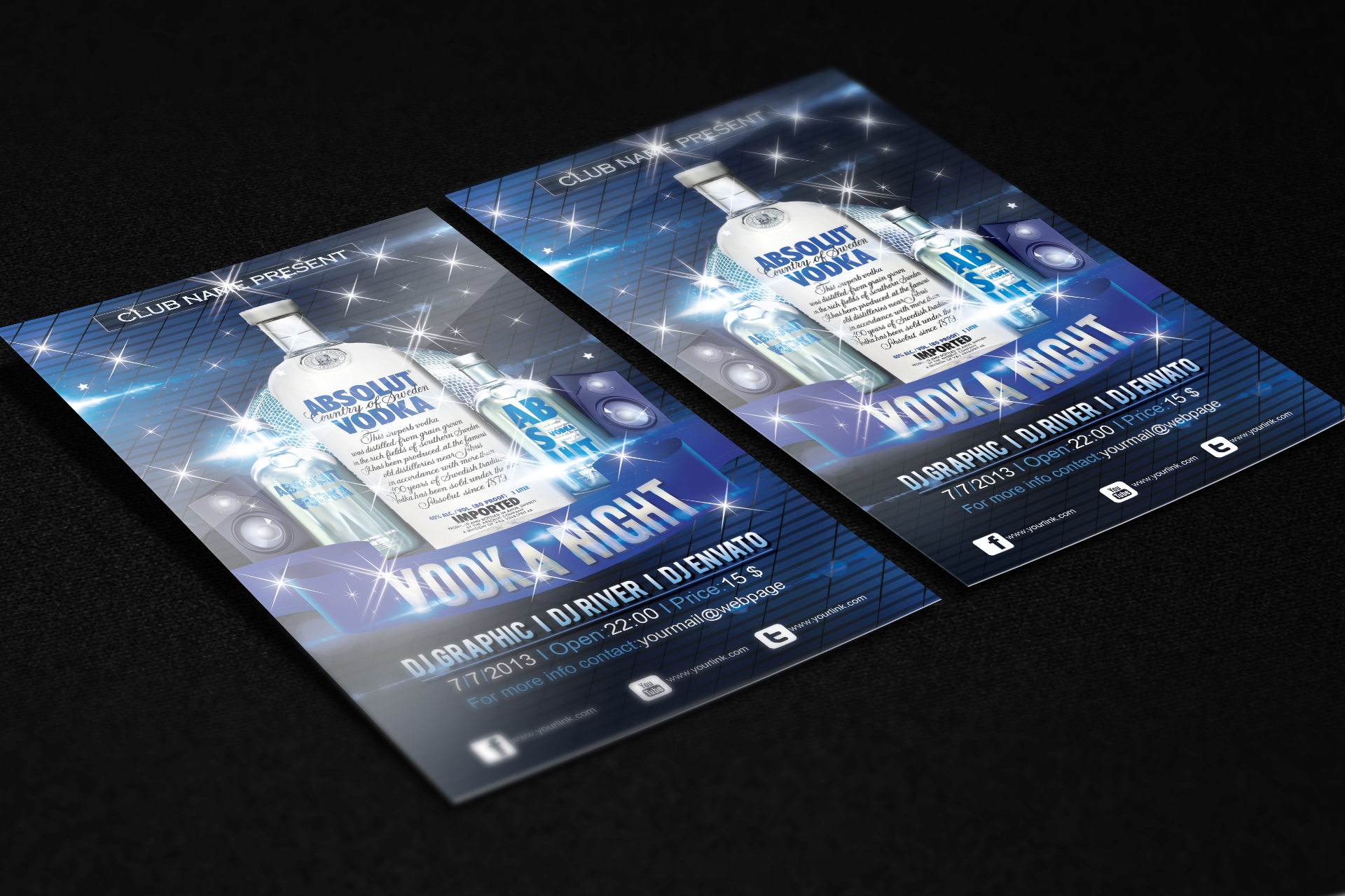 Vodka Night Flyer FREE PSD Template by KlarensM on DeviantArt