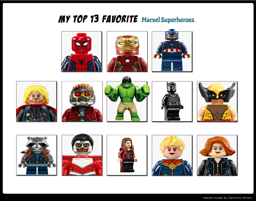 My Top 13 Favorite Marvel Superheroes by AngryBirdsatSFOT on DeviantArt