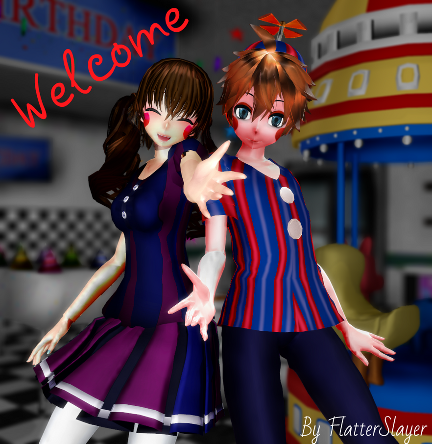 [MMD] FNaF - BB and JJ + Pose DL by Flaterslayer on DeviantArt