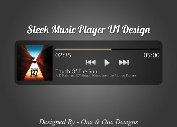 Sleek Music Player UI Design (PSD) by oneandonedesigns on DeviantArt