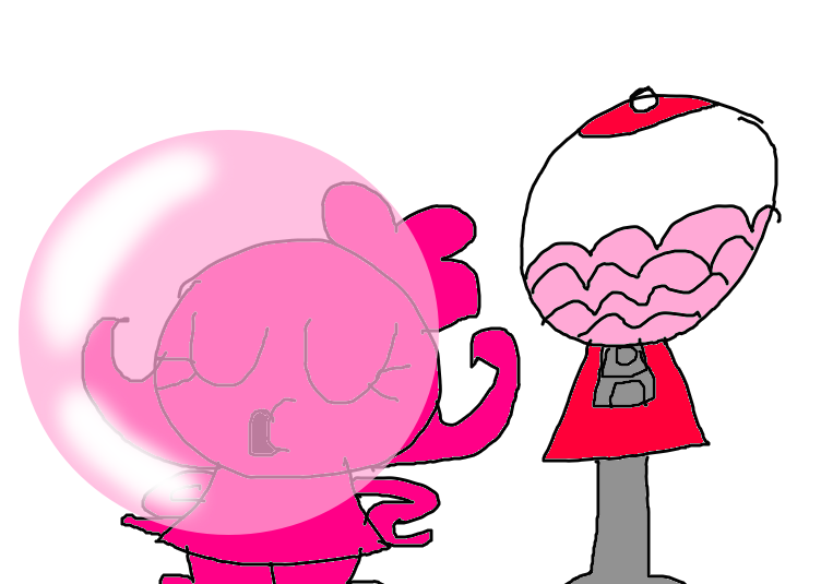 Moxy blows a bubblegum with a gumball machine by Giggitygiggitygoo69 on DeviantArt