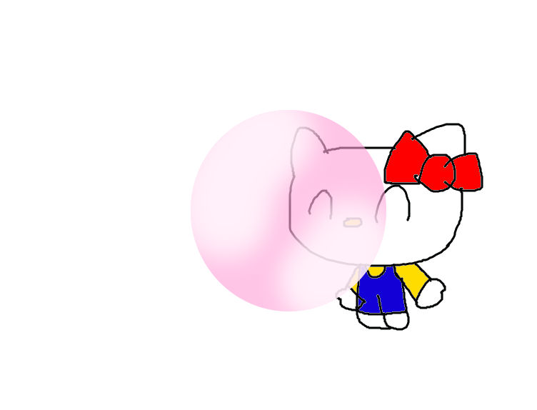 Hello Kitty blowing a bubblegum by Giggitygiggitygoo69 on DeviantArt