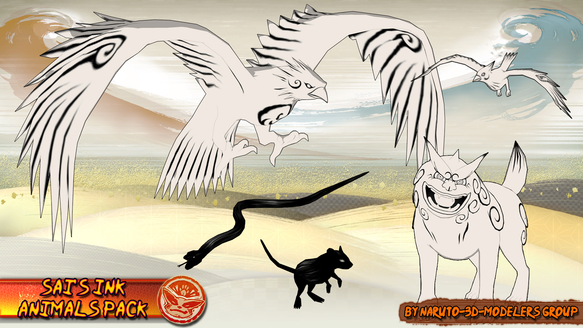 Naruto - Sai's Ink Animals PACK FOR XPS!! by MVegeta on DeviantArt