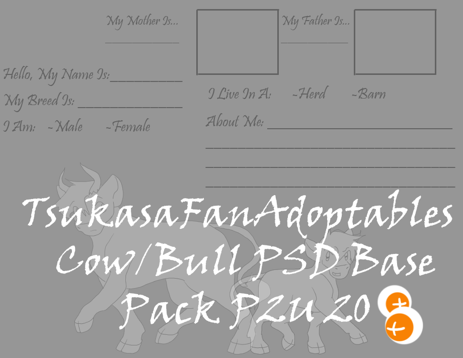 Bull/Cow Ref/AdoptionForm P2U Base Pack PSD UPDATE by ...