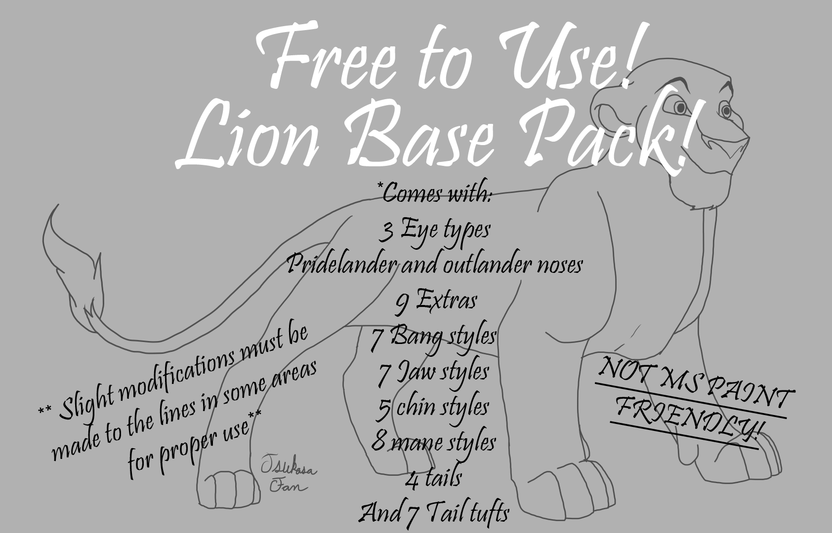 Free To Use Lion Base Pack psd by TsukasaFanAdoptables on DeviantArt