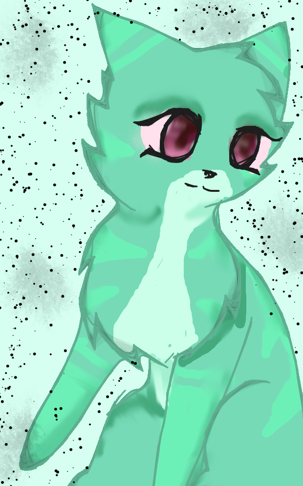 Some teal cat by SachiPlays on DeviantArt