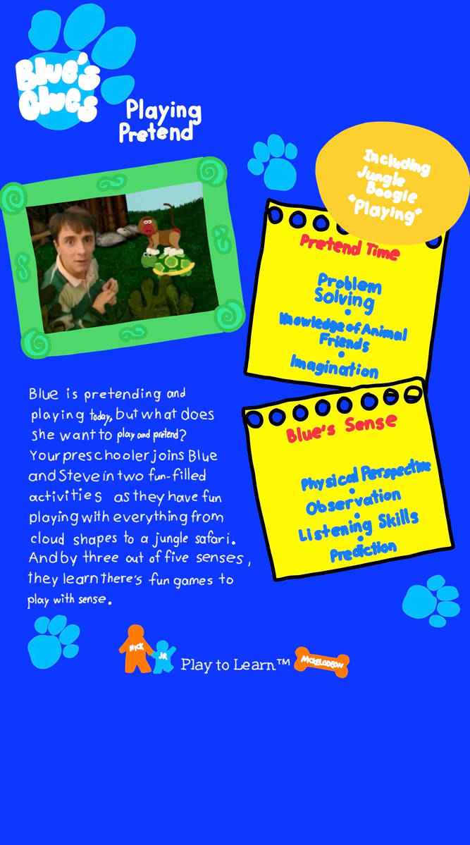Blues Clues Playing Pretend VHS Back Cover by ThomasCarr0806 on DeviantArt