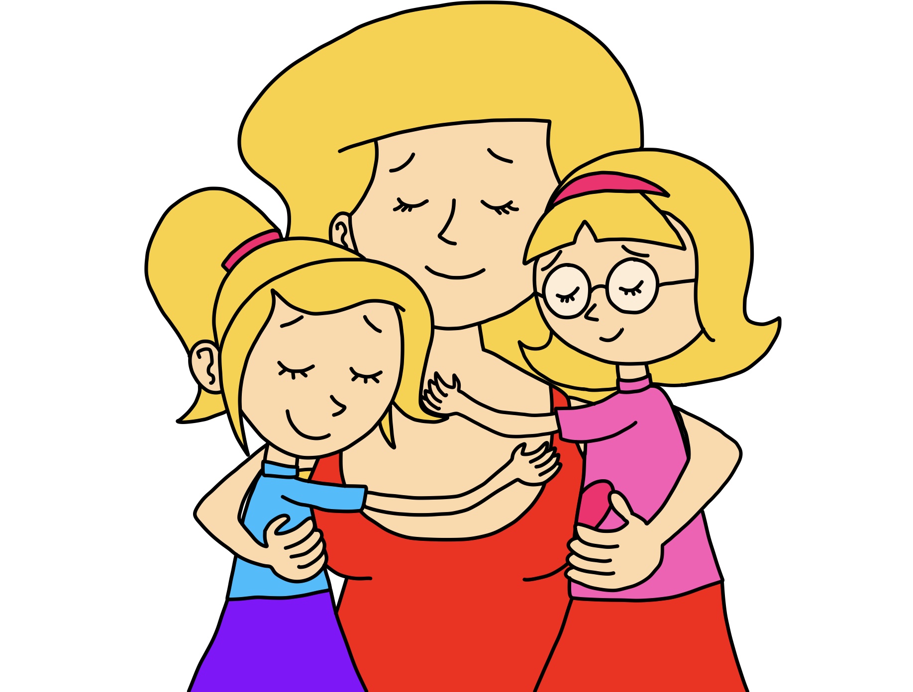 Lacey, Mary Jane, and Their Mommy Hugging by ThomasCarr0806 on DeviantArt
