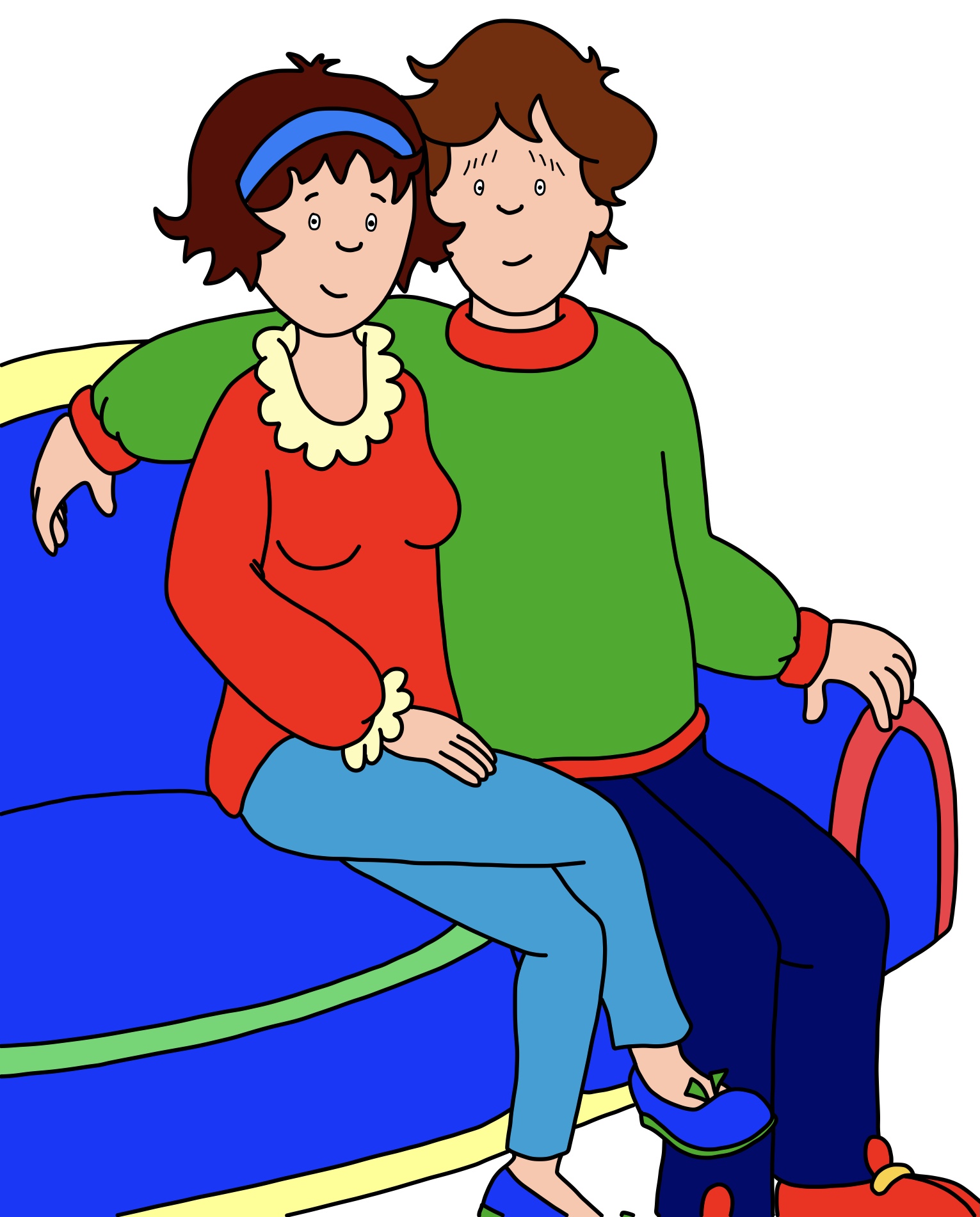 Caillous Mommy and Daddy Sitting Together by ThomasCarr0806 on DeviantArt