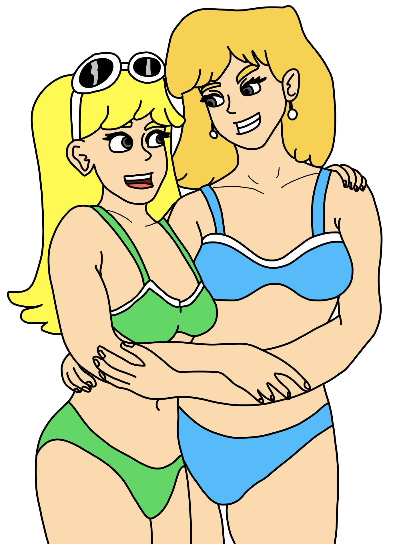 Lori and Leni Hugging In Their Bikinis by ThomasCarr0806 on DeviantArt