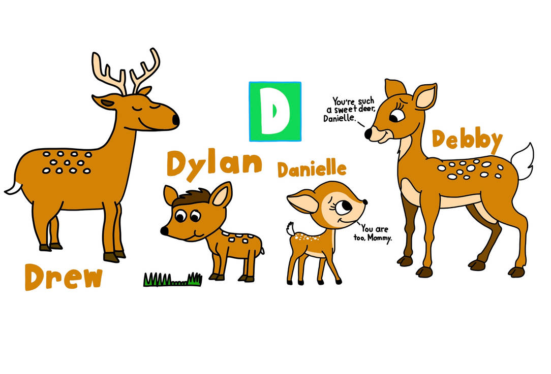 how to draw a deer family