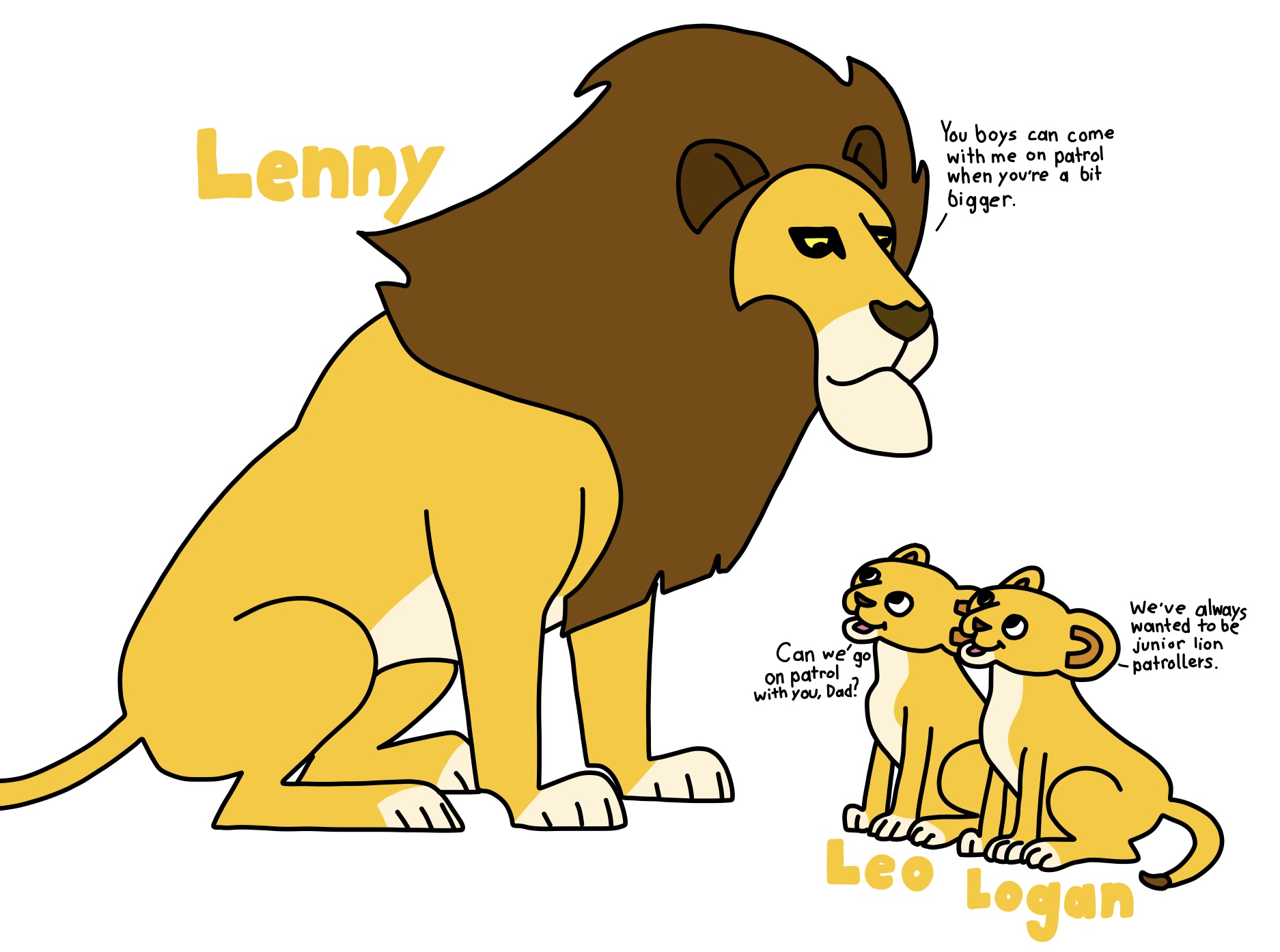 Lenny, Leo, and Logan Lion by ThomasCarr0806 on DeviantArt