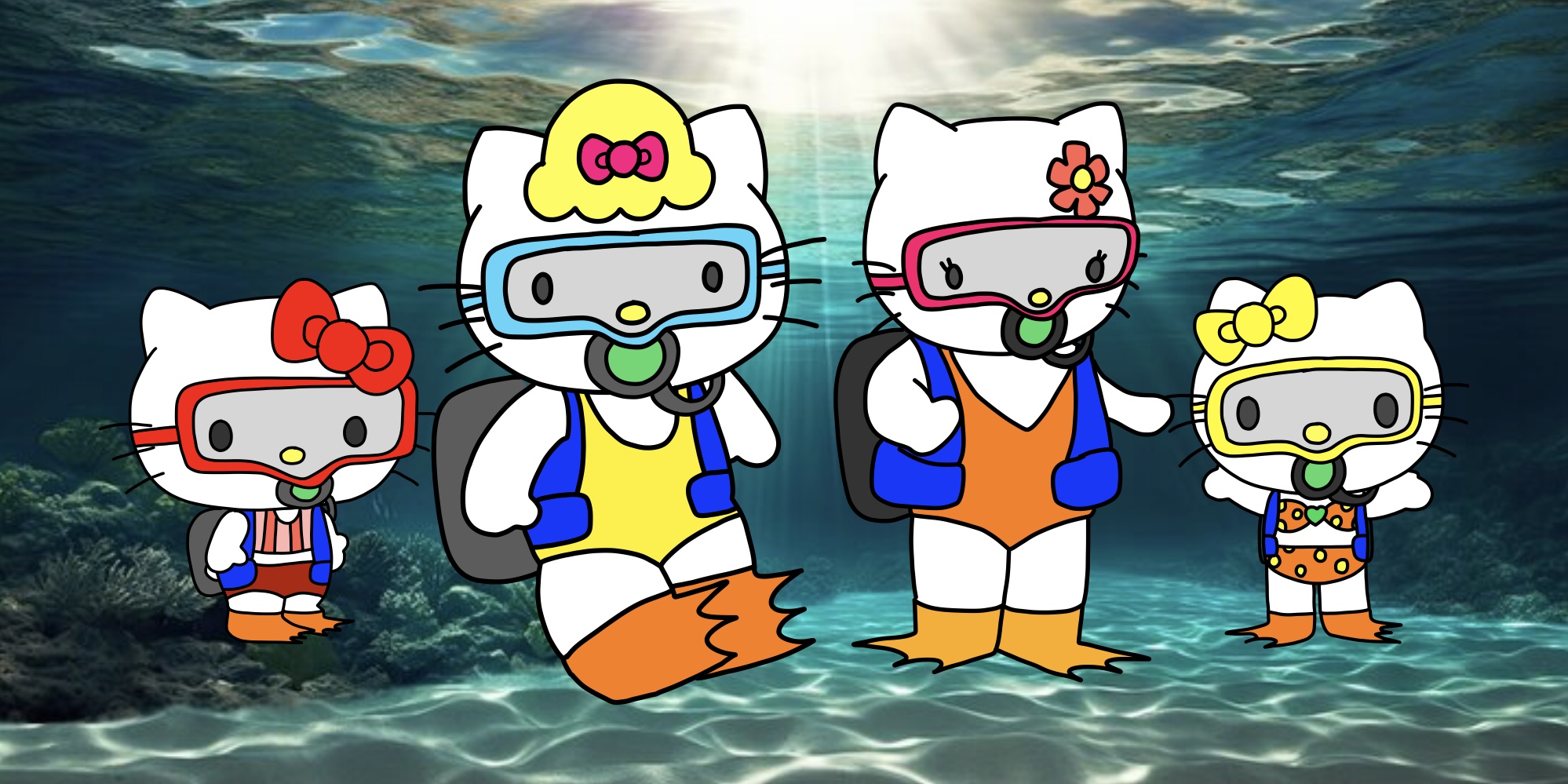 Hello Kitty Females Scuba Diving by ThomasCarr0806 on DeviantArt