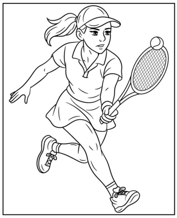 Tennis girl coloring page by Topcoloringpages on DeviantArt