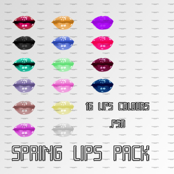 SPRING LIPS PACK ,PSD DIGITAL CONTENT DOWNLOAD by EowynGraphics on ...