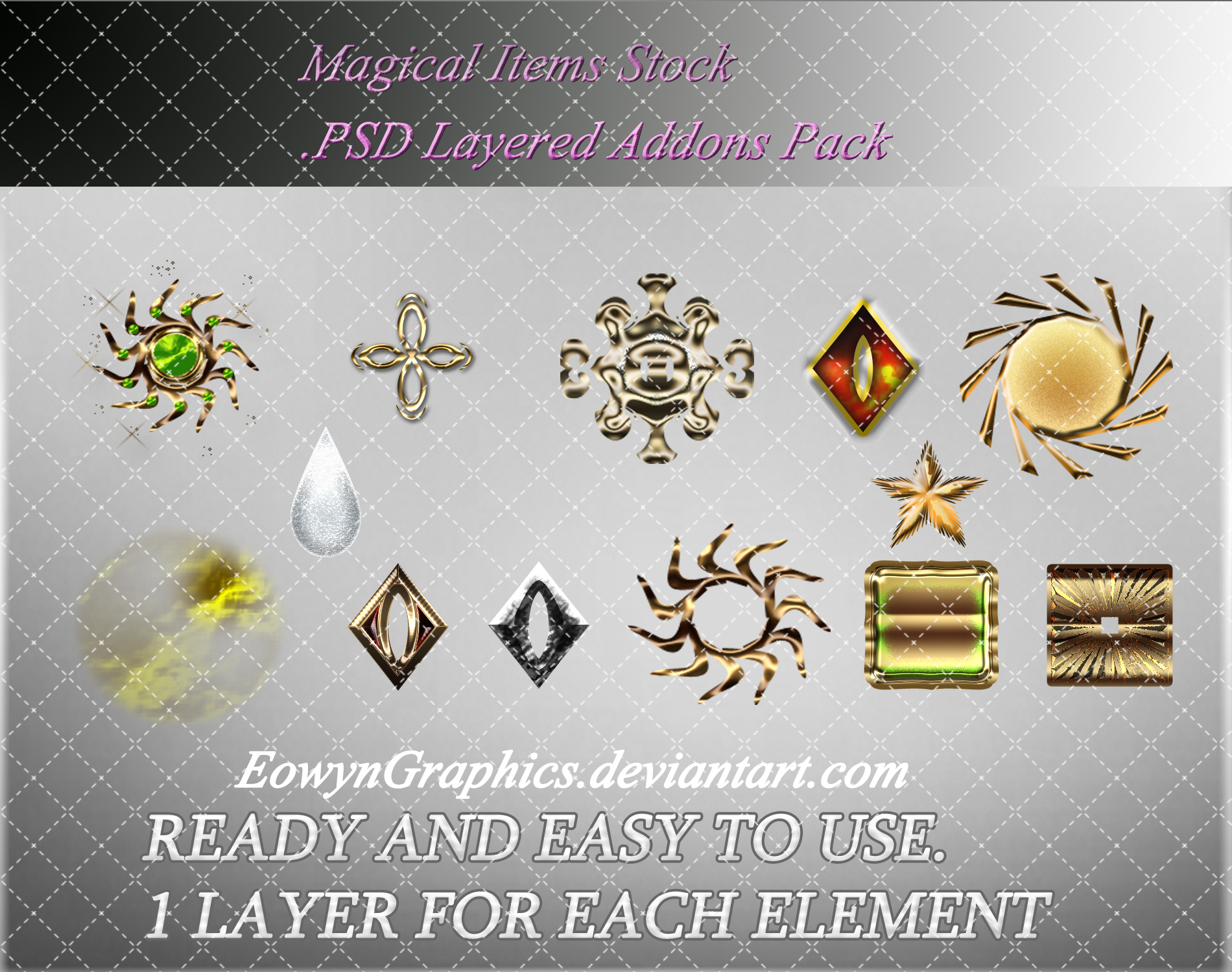MAGICAL ITEMS STOCK PACK - PREMIUM DOWNLOAD .PSD by EowynGraphics on ...