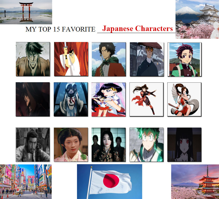 My Top 10 Favorite Japanese Characters by TexasPatriot1836 on DeviantArt