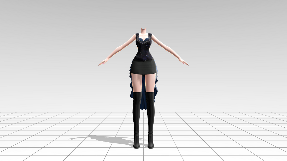 MMD Dress moogle Outfit by AzaleaMMD on DeviantArt