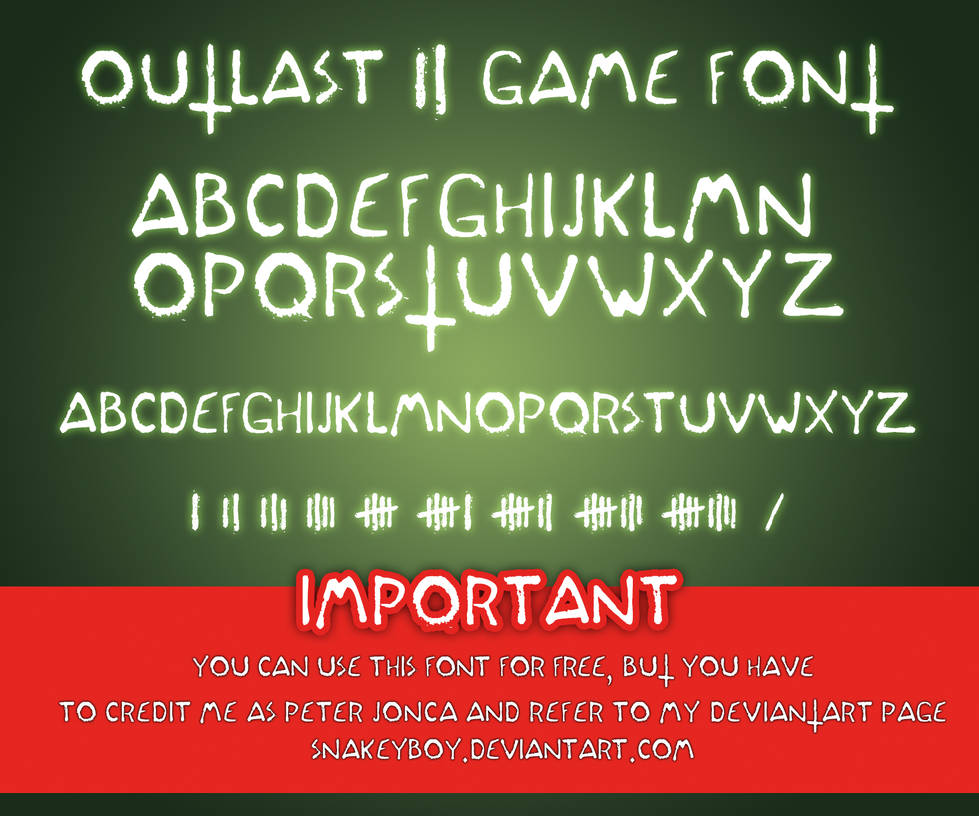 Outlast 2 Game Font version 1 by Snakeyboy on DeviantArt