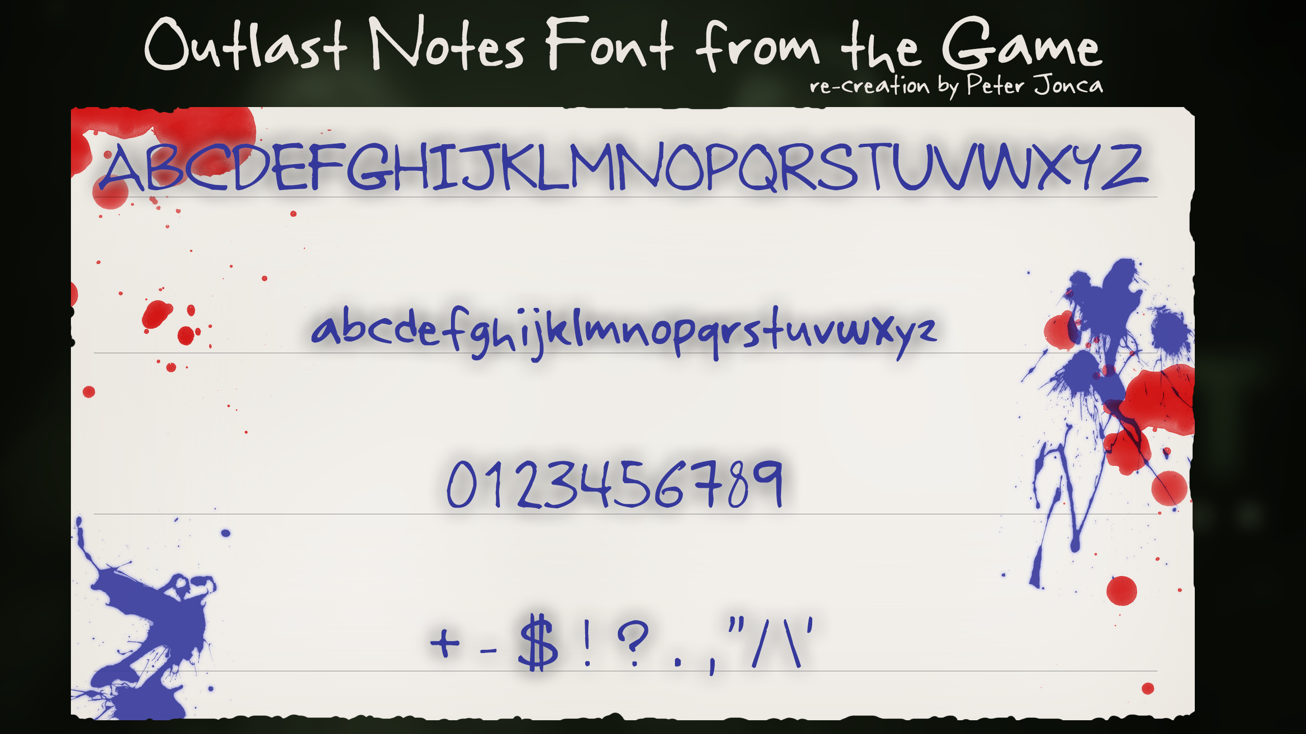 Outlast Game Font Notes by Snakeyboy on DeviantArt