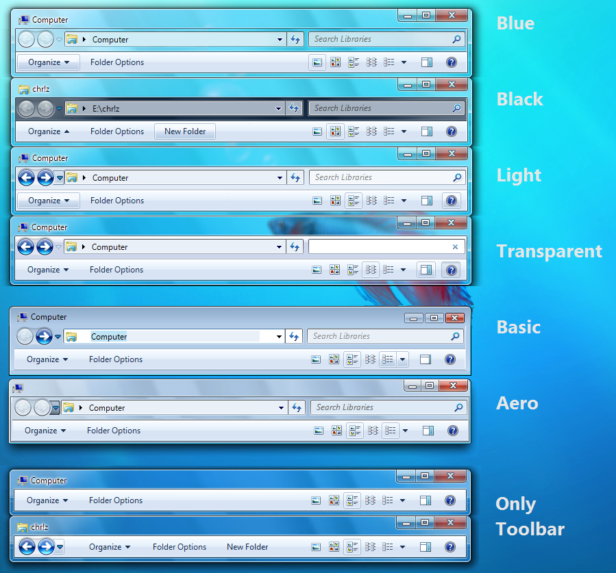 Windows 7 Toolbar