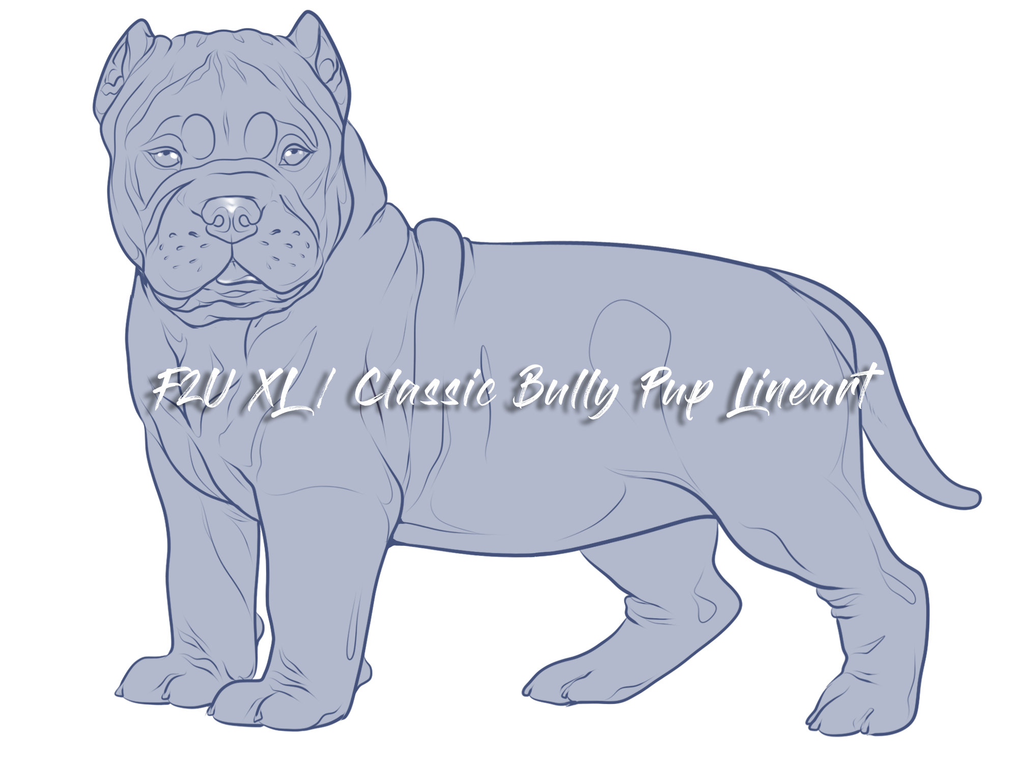 F2U XL Classic Bully Pup Lineart by SOUTH-SIDE-ESTATES on DeviantArt