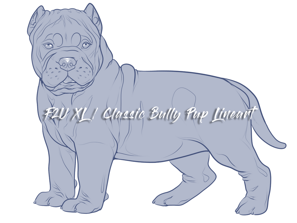 F2U XL Classic Bully Pup Lineart by SOUTH-SIDE-ESTATES on DeviantArt
