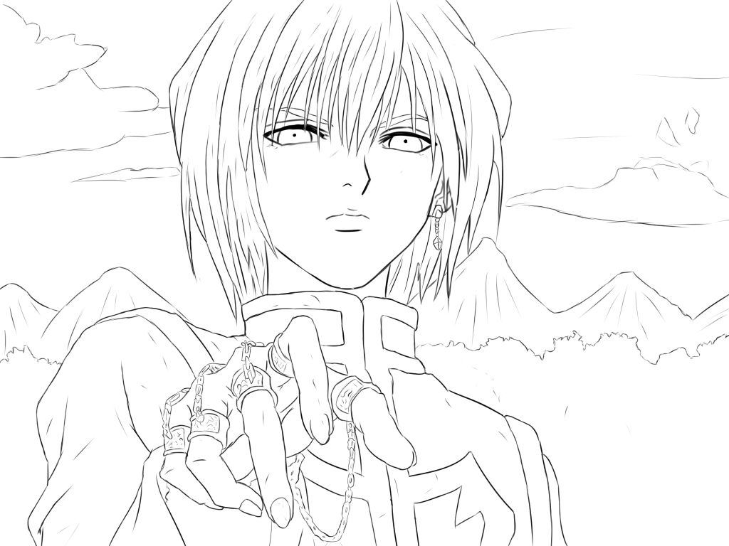 Kurapika lineart by mortadito on DeviantArt
