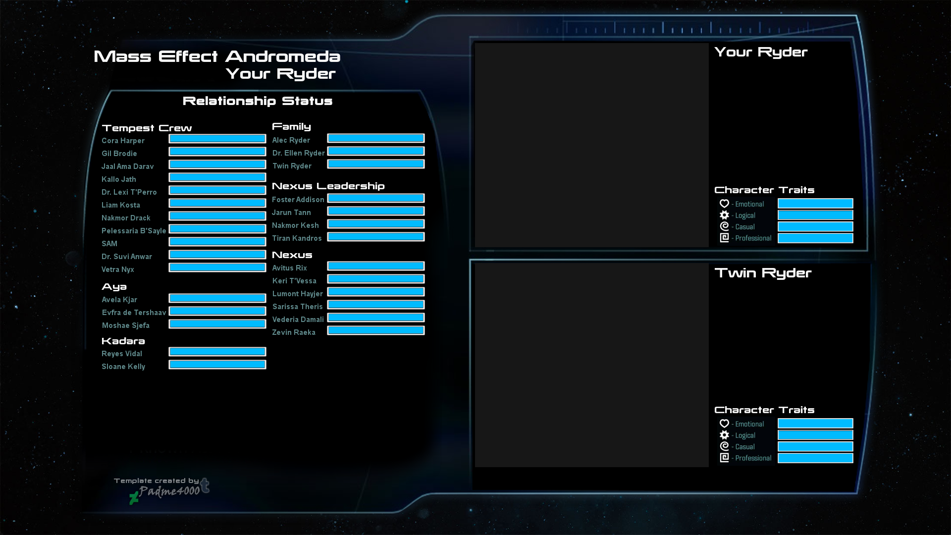 Mass Effect Andromeda Character Sheet by Padme4000 on DeviantArt