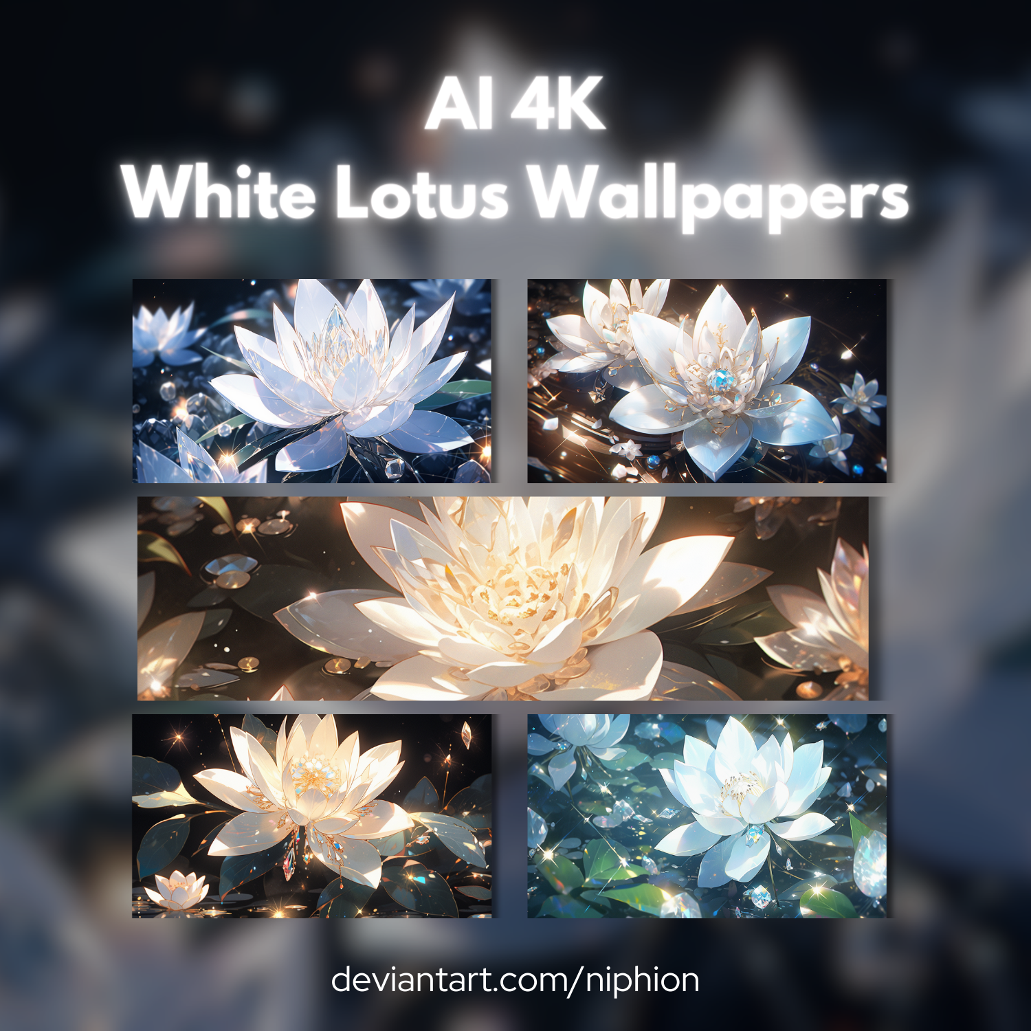 White Lotus Flower Wallpaper