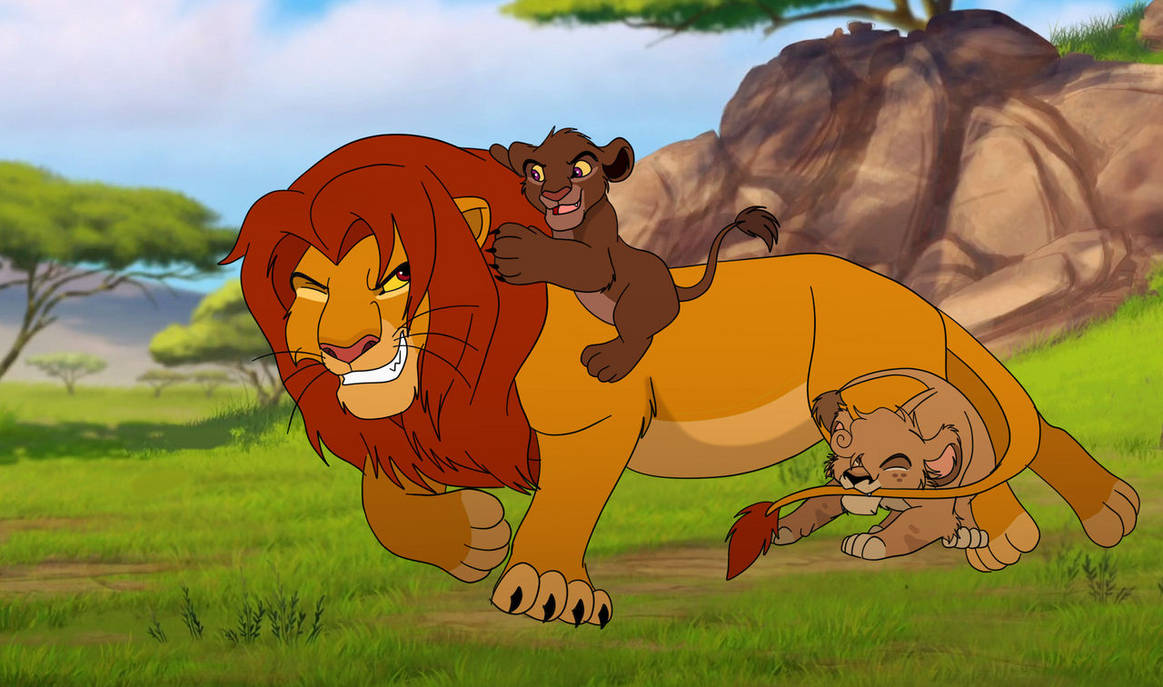 Akali and Rori playing with Simba by ChuubsTheHedgehog on DeviantArt