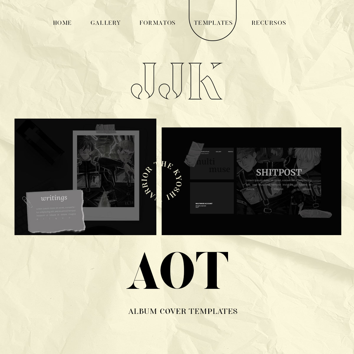 Jjk X Aot Cover Template by dianesyoung on DeviantArt