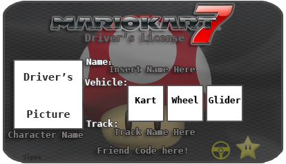 Mario Kart 7 License Template v2 by lordvipes on DeviantArt