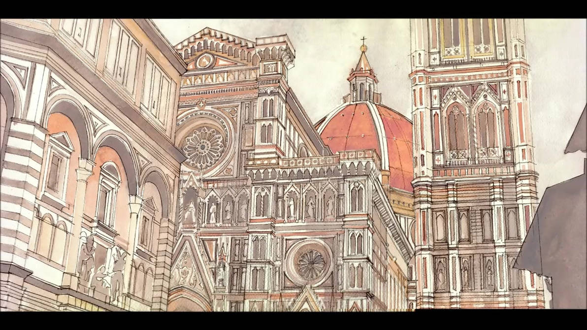 Florence WIP : from sketch to watercolor by takmaj on DeviantArt