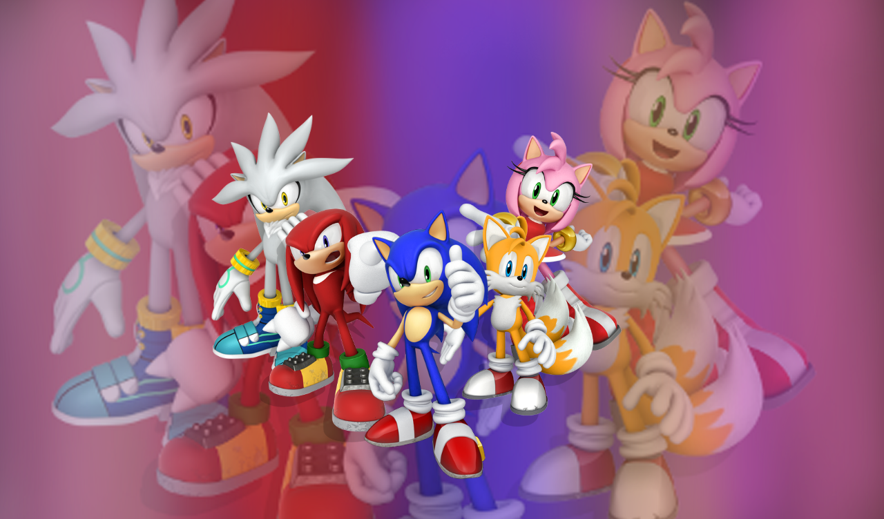 Sonic, Tails, Knuckles, Silver, Amy by kimmie2598 on DeviantArt