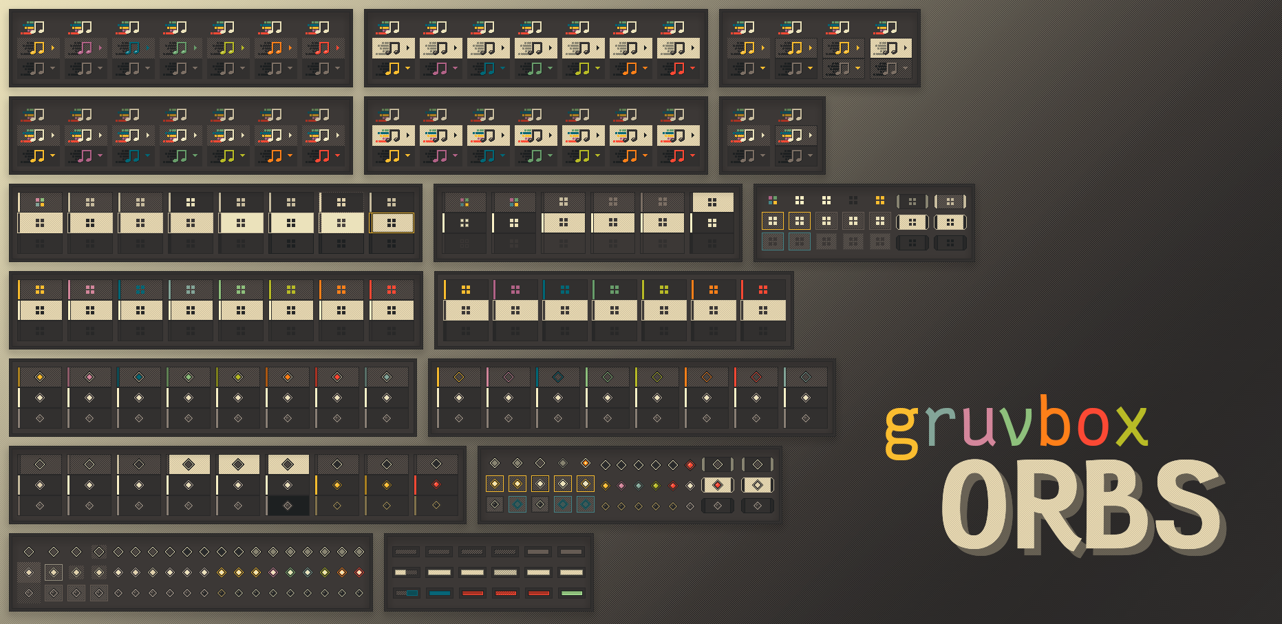 Gruvbox Orbs by sublime9-design by sublime9-design on DeviantArt