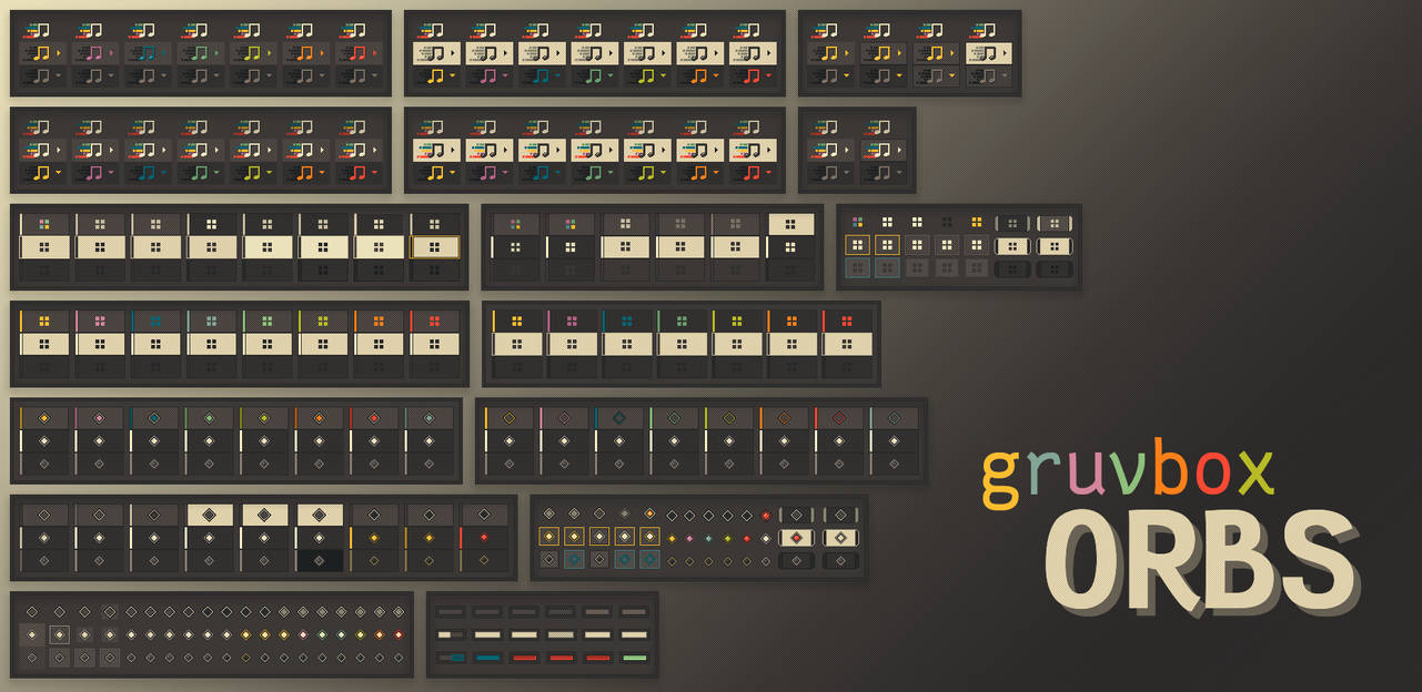 Gruvbox Orbs by sublime9-design by sublime9-design on DeviantArt