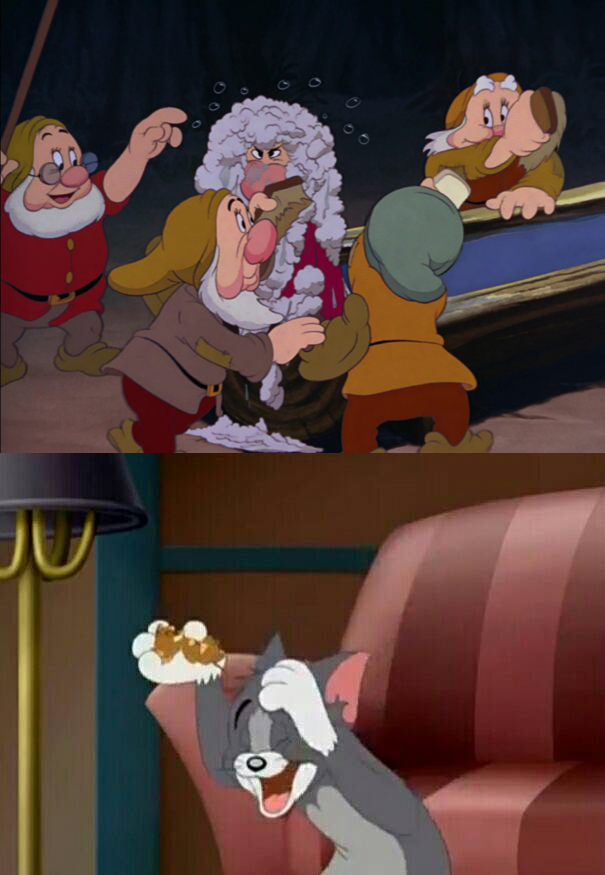 Tom and Jerry Laughing at Grumpy getting washed by Msoares12 on DeviantArt