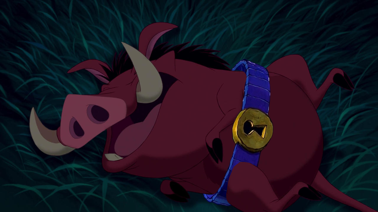 Pumbaa wearing the tickle belt by Msoares12 on DeviantArt