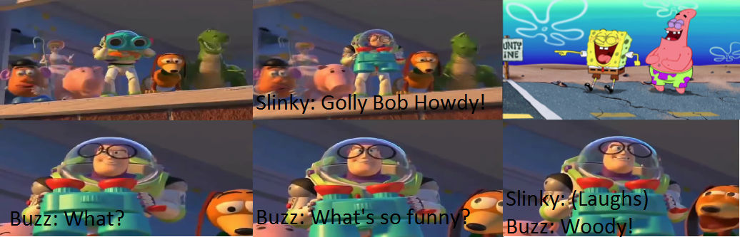 Spongebob and Patrick Laugh at Buzz's blooper by Msoares12 on DeviantArt