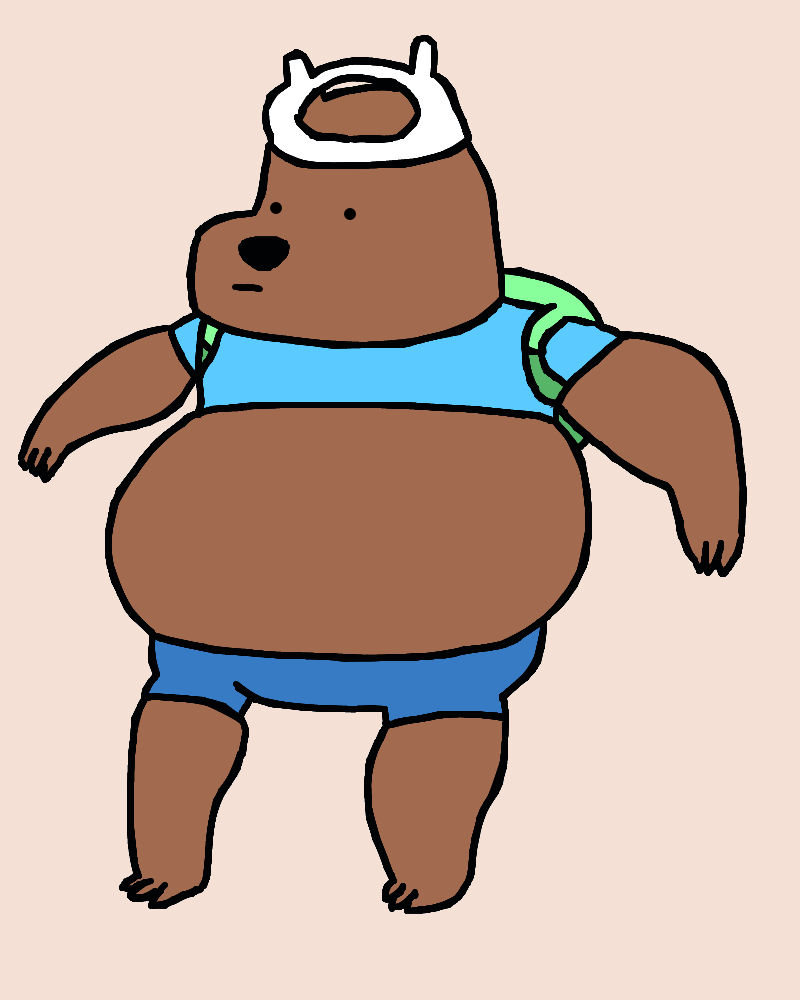 Bear Wearing Finn Hat and Clothes (Adventure Time) by Audinaa on DeviantArt