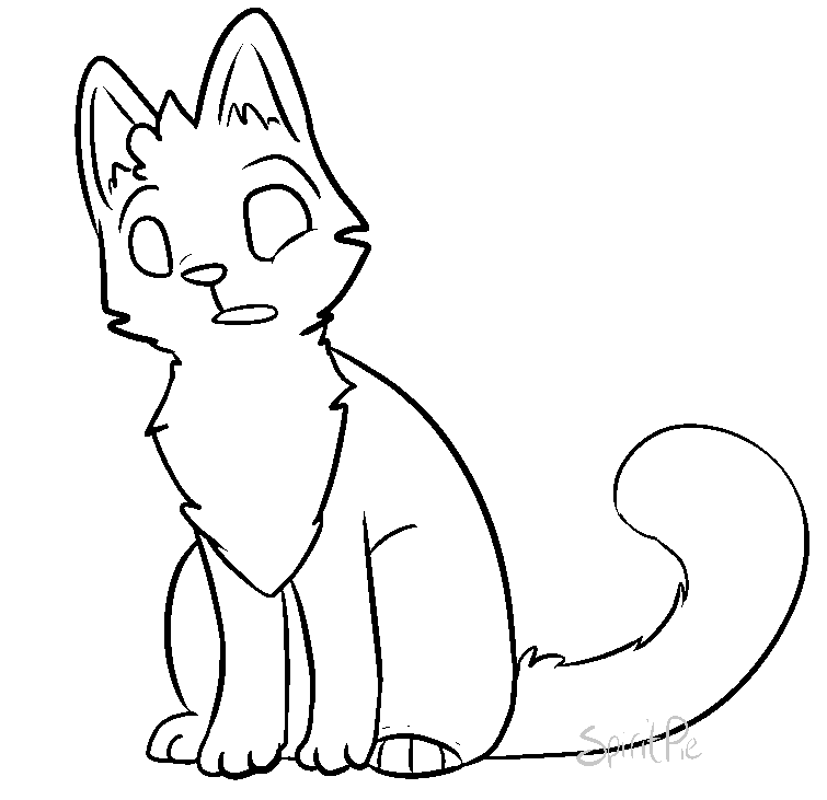 Chibi Cat Base Sketch Coloring Page